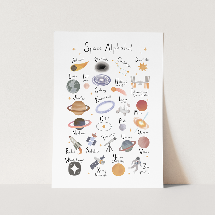 Space Alphabet Art Print by Kid of the Village – Soren's House